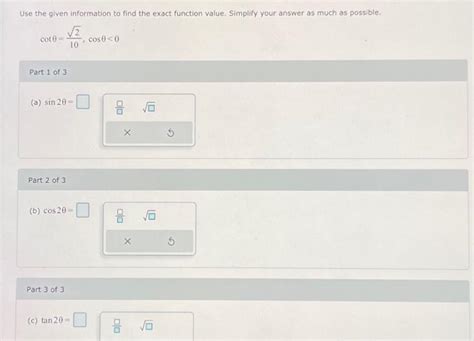 solved use the given information to find the exact function