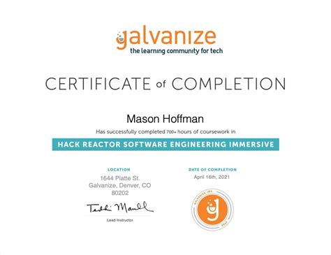 Mason Hoffman On Linkedin Hackreactor Galvanize Softwareengineer