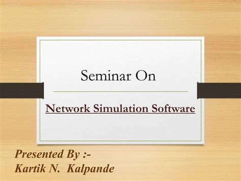 network simulation software ppt