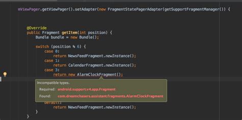 Android Incompatible Type Need Supportv4appfragment Stack Overflow