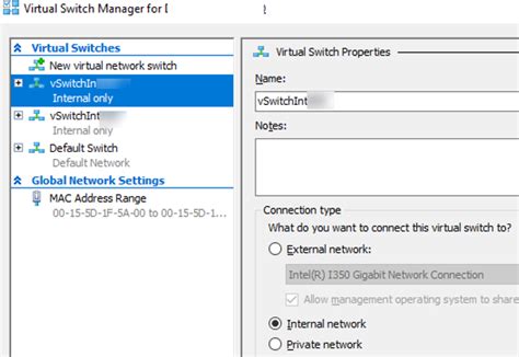 Hyper V Enabling Routing Between Internal Networks Subnets Windows