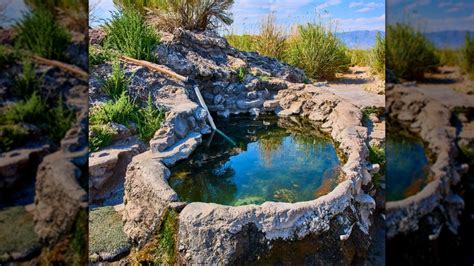 Californias Natural Hot Spring Near Yosemite Brims With Snow Capped
