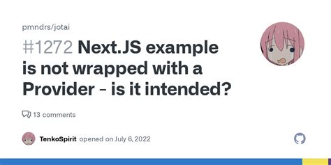 Next JS Example Is Not Wrapped With A Provider Is It Intended Issue Pmndrs Jotai