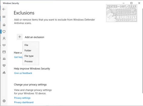 How To Exclude A File Folder And More From Windows Defender Scans Majorgeeks