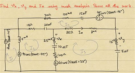 Solved Find Vx Vy And Ix Using Mesh Analysis Show All The Chegg