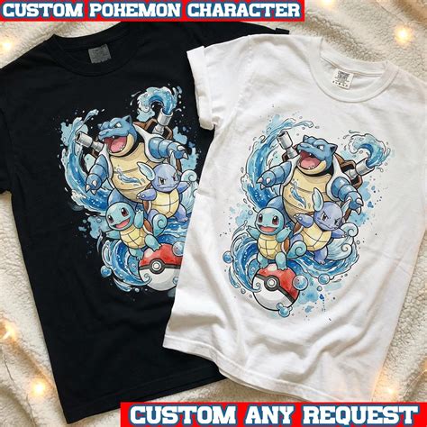 Custom Pokemon Squirtle Shirt Squirtle Birthday Tee Water Pokemon