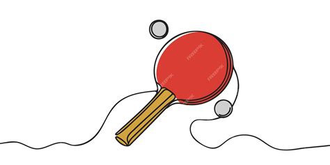Premium Vector Single Continuous Line Drawing Table Tennis Racket And