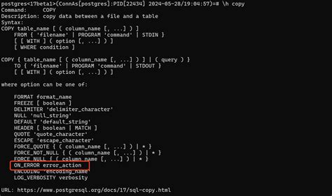 【postgresql17新特性之 Copy From的onerror容错选项】 Csdn博客