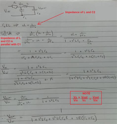 filter help deriving the transfer function of an lc circuit