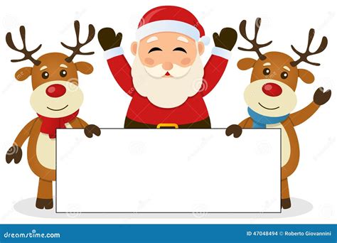 Cute Santa And Reindeer Clipart