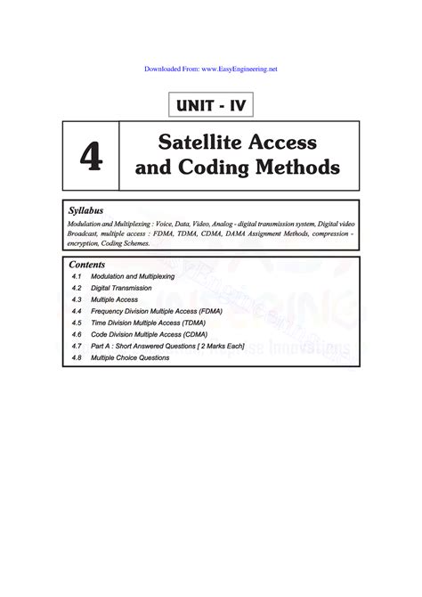 Ec8094 Unit 4 By Satellite Communication Lecture Notes Easyengineering Fi Fi F C F F C