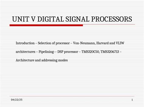 unit v dsp processors tms320c50 architecture ppt