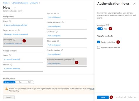 control authentication flows in conditional access policy