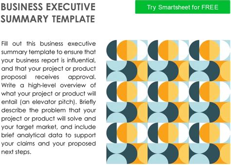 Pdf Vorlage Für Business Executive Summary Zur Projektpräsentation