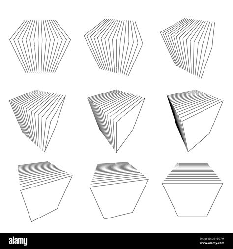 Collection Of Abstract Design Elements Composed Of Cubes Or Fragments