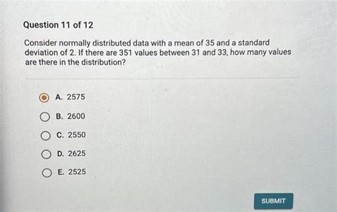 solved question 11 of 12 consider normally distributed data