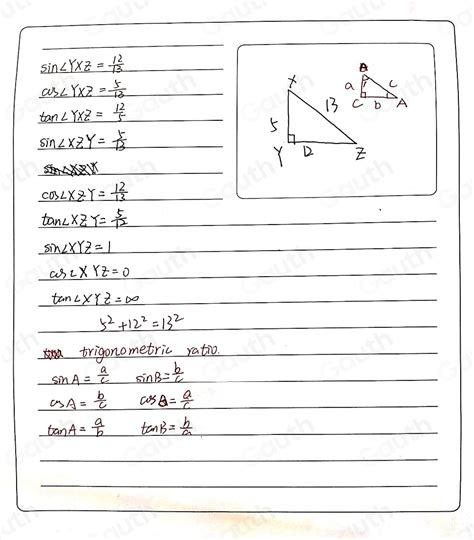 Solved Choose The Correct Trigonometric Ratio Of The Given Triangle