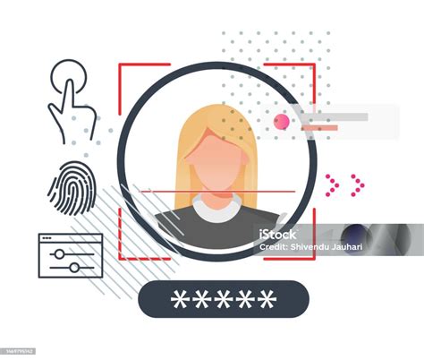 Secured Services With Face Detection Technology And 2 Factor Authentication Stock Illustration