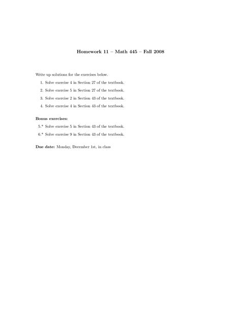 Introduction To Topology I Questions For Assignment 11 Math 445