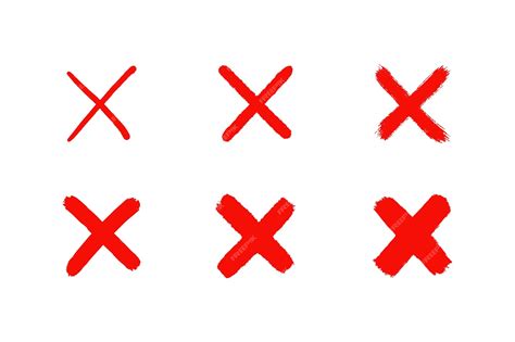 Premium Vector Grunge Hand Drawn Red Cross Mark Brush Drawn Symbols