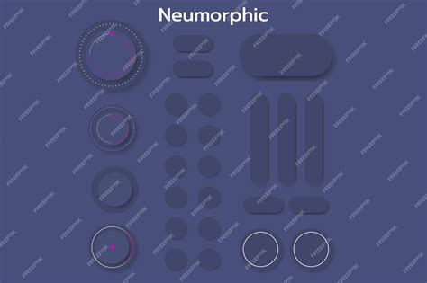 Premium Vector Neumorphism Ui Design Element Set Simple Trendy