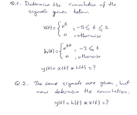 solved q 1 determine the convolution of the signals given