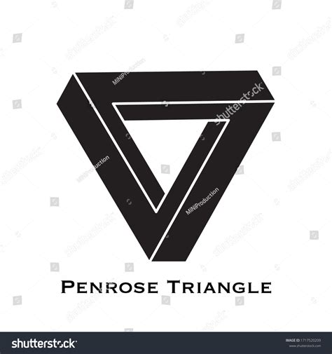Optical Illusion Triangle Icon Penrose Triangle Stock Vector Royalty Free 1717520209