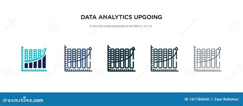 Data Analytics Upgoing Bars Chart Icon In Different Style Vector Illustration Two Colored And
