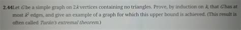 solved 2 44let gbe a simple graph on 2k vertices containing