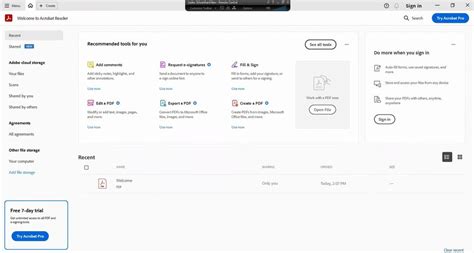 solved how to remove advert for a 7 day trial of acrobat adobe