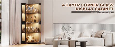 Brottar Corner Display Cabinet With Glass Doors 65