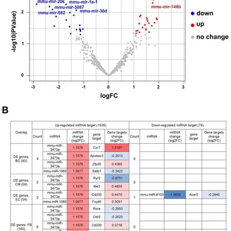 Differentially Expressed Mirnas And Corresponding Downstream Targets