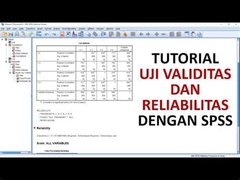 Tutorial Uji Validitas Dan Reliabilitas Dengan SPSS YouTube