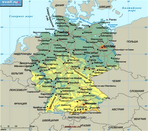 карты Карта Германии Германия Туристический портал Svaliru