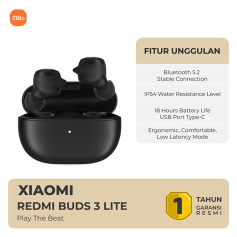 Jual Xiaomi Redmi Buds Lite Earphone Bluetooth Ip Waterproof Headset Ip Daya Tahan