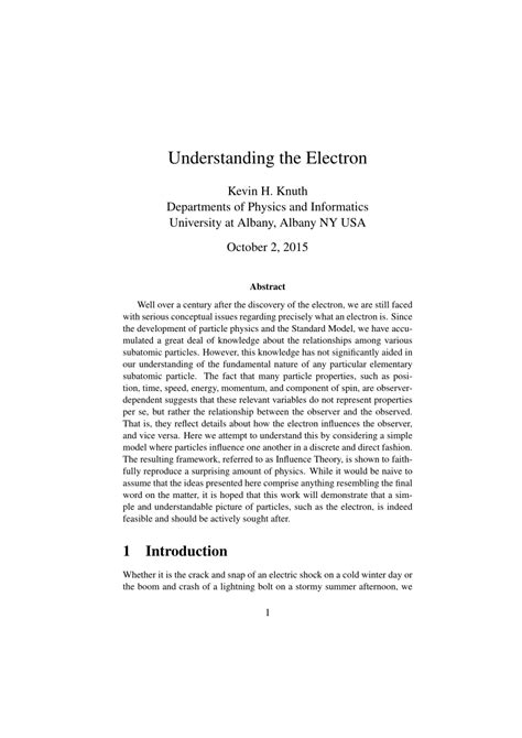PDF Understanding The Electron