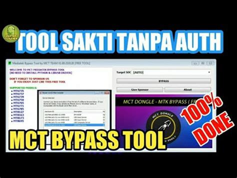 Cara Instal MCT BYPASS TOOL MTK Mediatek Flash Tanpa Akun Auth YouTube