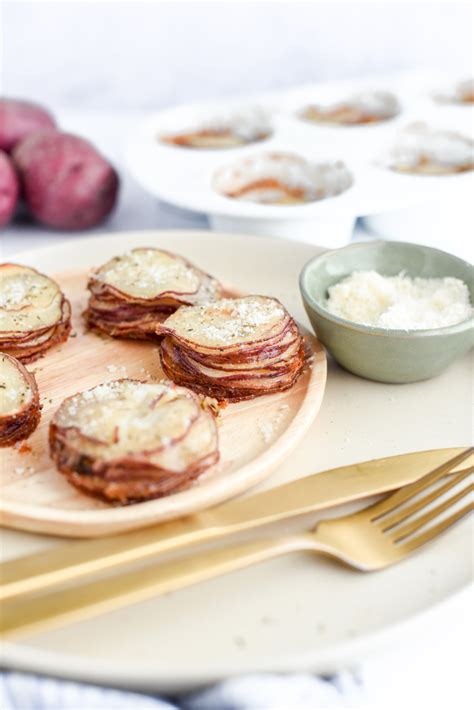 Garlic Parmesan Potato Stacks My Modern Cookery