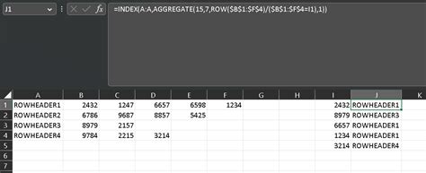 Excel How Do I Search Through A Matrix For A Value And Return The First Column Of That Row