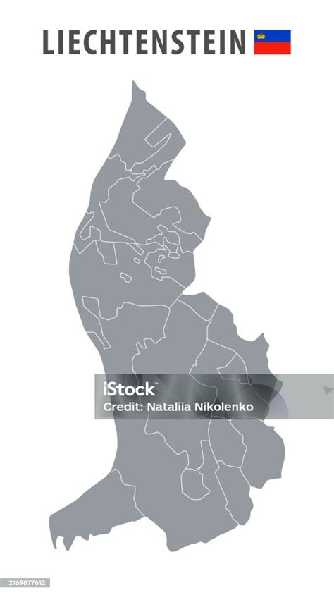 Liechtenstein Detailed Map With Country Regions Stock Illustration