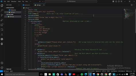 Sheetal On Linkedin Atm Machine Simulation Using Python 1st Task Done Octanet Python