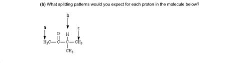 Solved B What Splitting Patterns Would You Expect For Each Proton