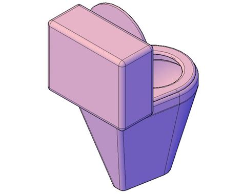 Sanitary Sitting Toilet 3d Model Cad Block Layout Autocad File