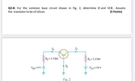 Solved Q B For The Common Base Circuit Shown In Fig Chegg