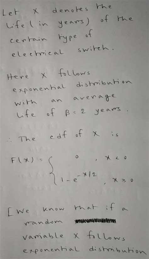 Exponential Distribution The Life In Years Of A Certain Type Of