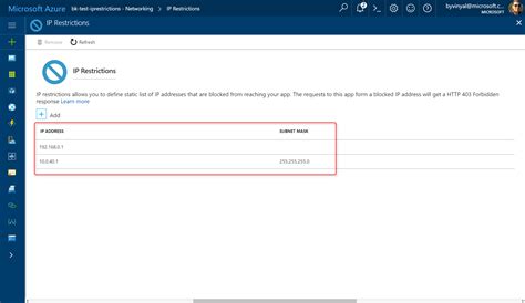Iis How To Restrict Ip Addresses With An Azure App Service Web App