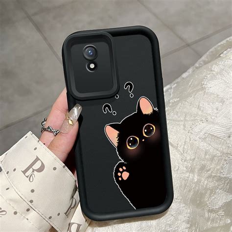 Putih Hitam Casing Hp Vivo Y Vivo Y A Vivo Y T Case Silicone Case Hp Cat Pattern Black Cute