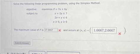 Solved Solve The Following Linear Programming Problem Using