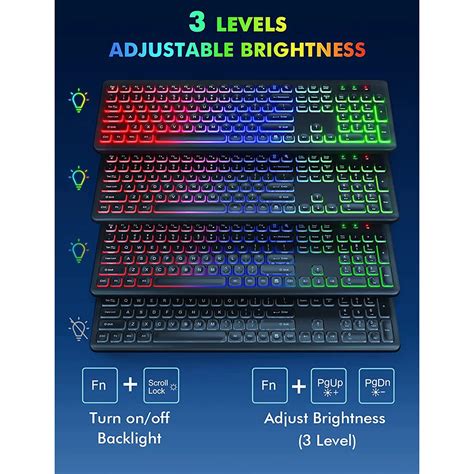 Jomaa Rgb Backlit Ergonomic Wireless Keyboard And Mouse Combo