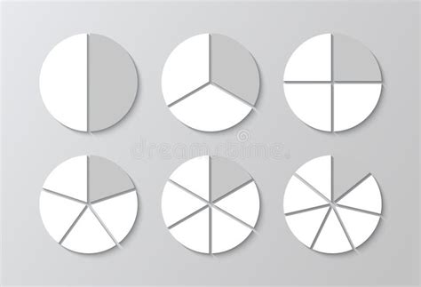 Pie Diagram In Shades Of Gray Colors Circle Section Template Circular Structure Chart Stock